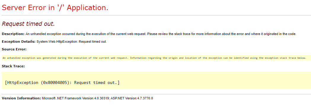 Lucee on IIS - HttpException (0x80004005): Request timed out – IT Handyman